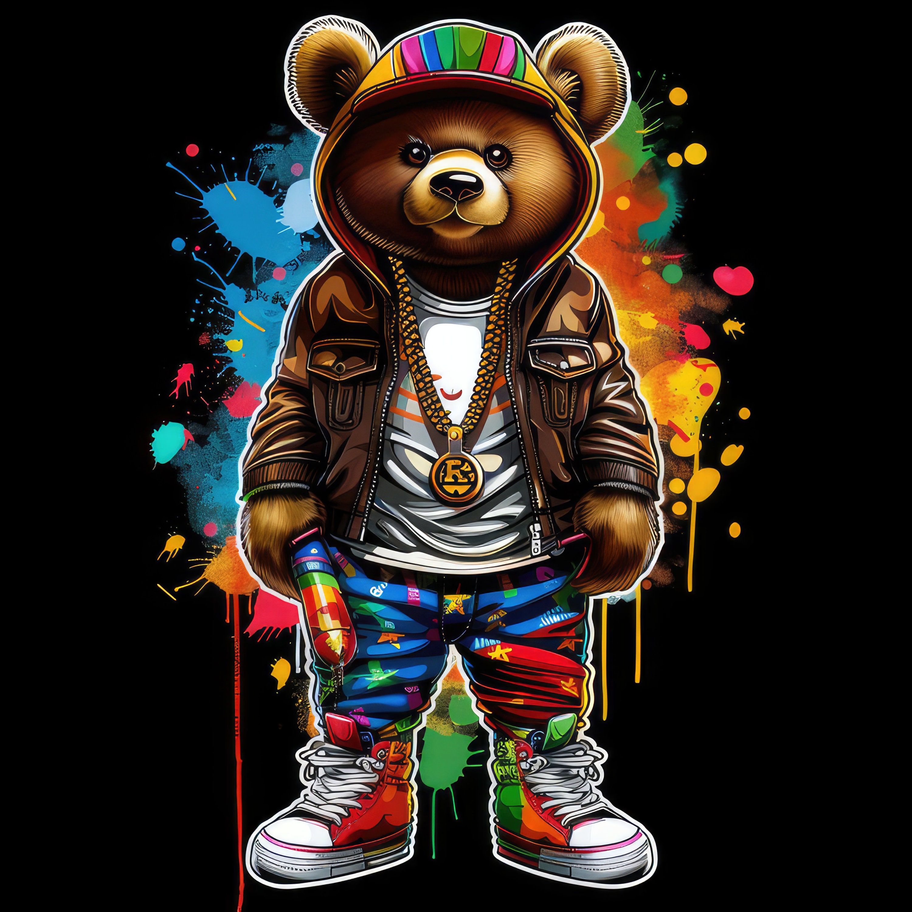 Teddy Bear for Dtf, Tie Dye Designs for Shirt, Hiphop Png, for ...