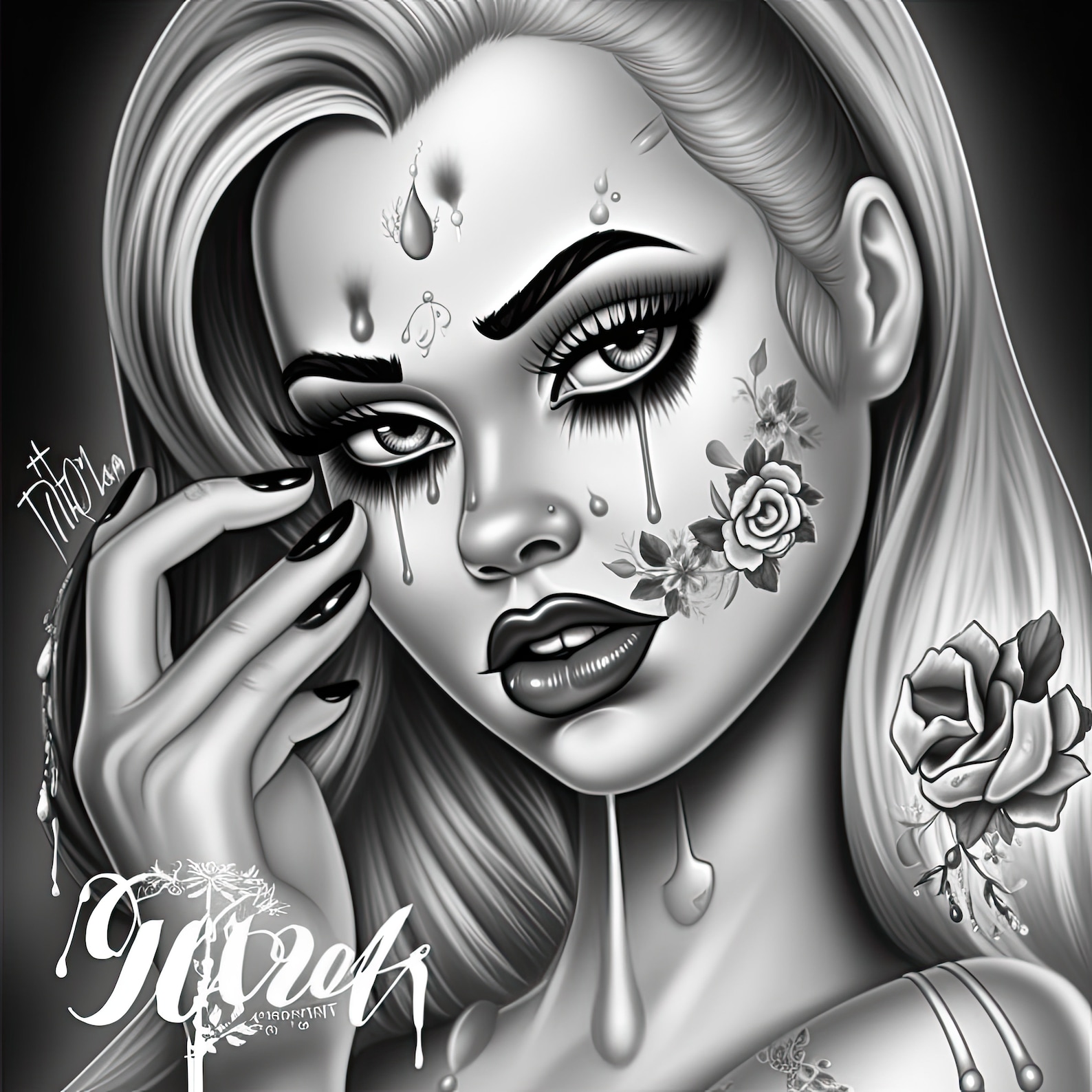 Day of the Dead Skull Couple Art | Chicano Illustration (digital ...