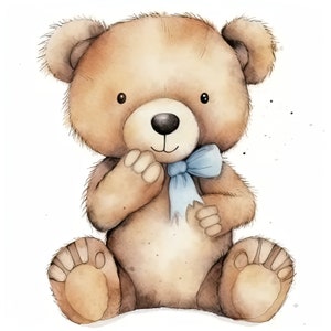 16 Teddy Bear Clipart Jpgs, High Quality, Digital Planner, Paper Crafts, Watercolor, Teddy Bear ...