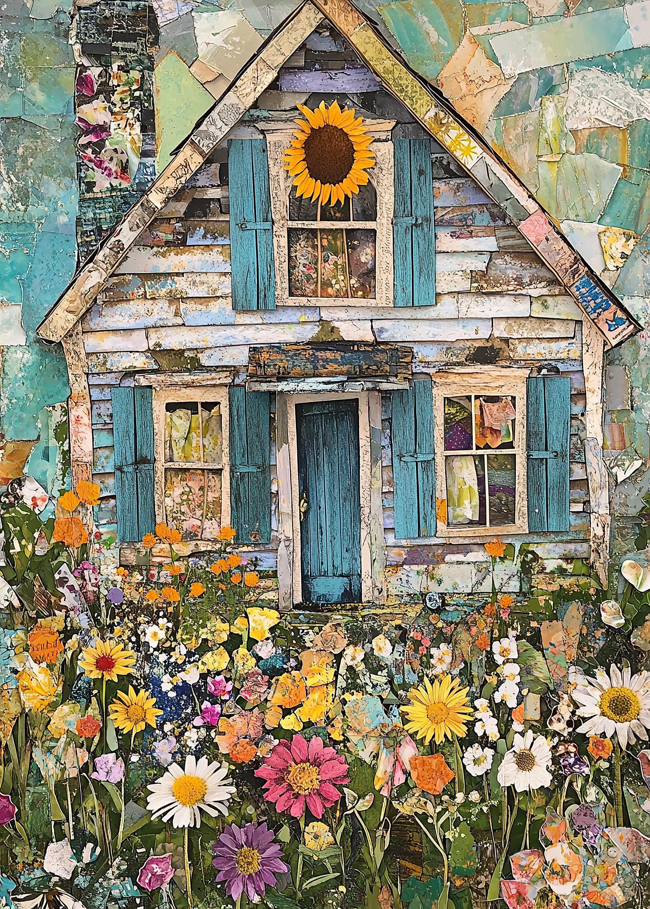 Whimsical Houses Printable Art: Mixed Media Designs (digital Download ...