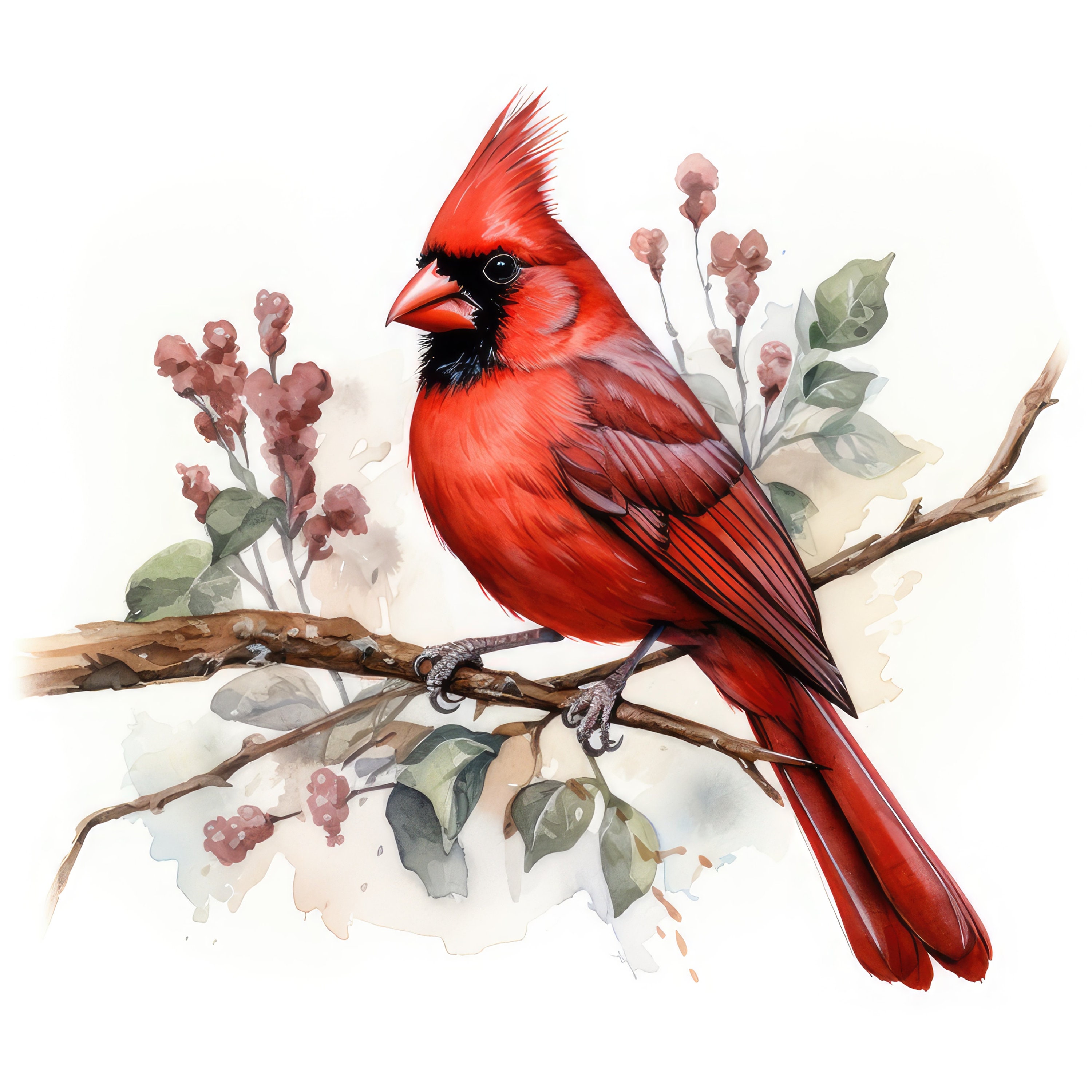 Red Cardinal Bird Clipart 12 High Quality Jpgs 300 DPI - Etsy
