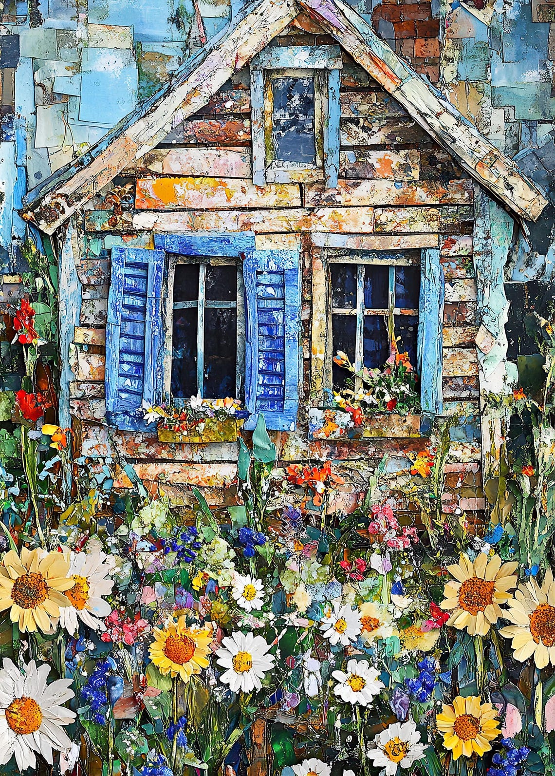 Whimsical Houses Printable Art: Mixed Media Designs (digital Download ...