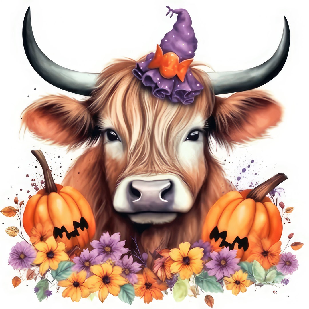 Highland Cow Fall Design Png Fall PNG Pumpkins Fall Cow - Etsy