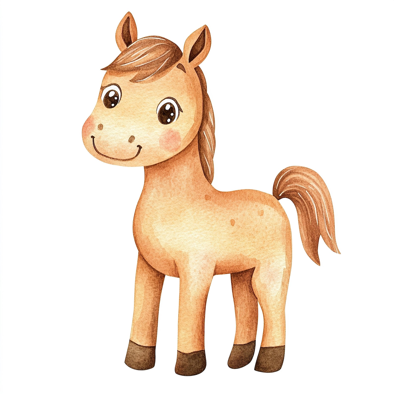 Watercolor Horse Clipart: Whimsical Farm Animal Art (digital Download ...