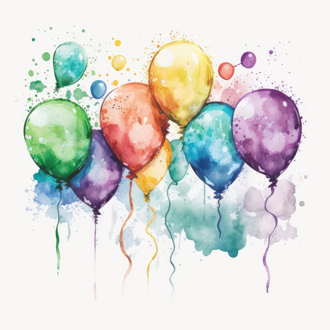 Colorful Balloons Clipart 14 High Quality Images 300 DPI Digital ...