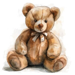 Cute Watercolor Bears Clipart – 24 Adorable JPG Images, Baby Animals ...