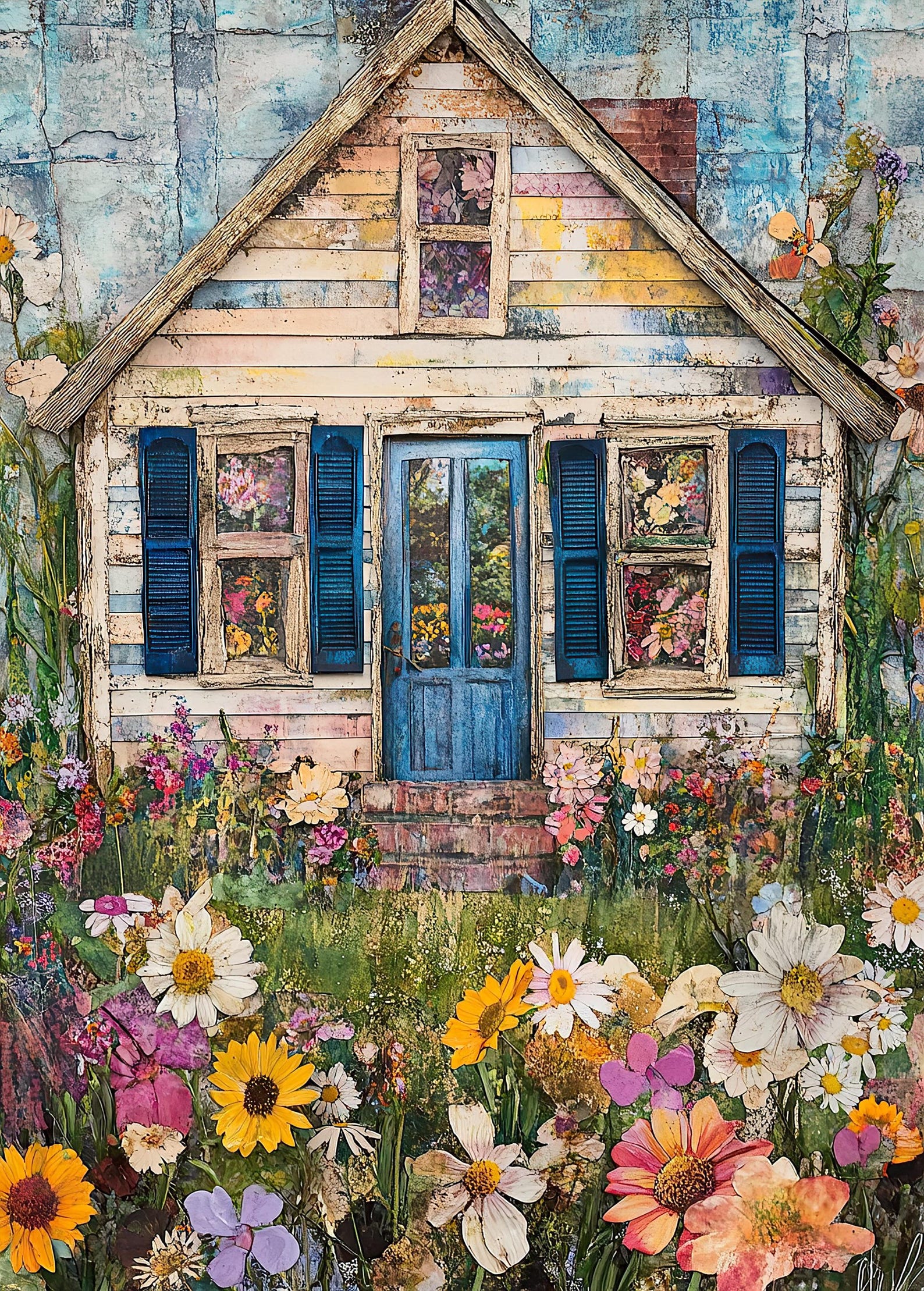 Whimsical Houses Printable Art: Mixed Media Designs (digital Download ...