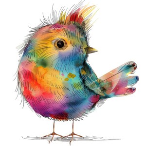 18 Whimsical Birds Clipart, Funny Birds, Digital Clipart, Watercolor ...