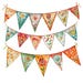 Watercolor Bunting Flags Clipart Bundle, 16 High Quality JPG Images ...