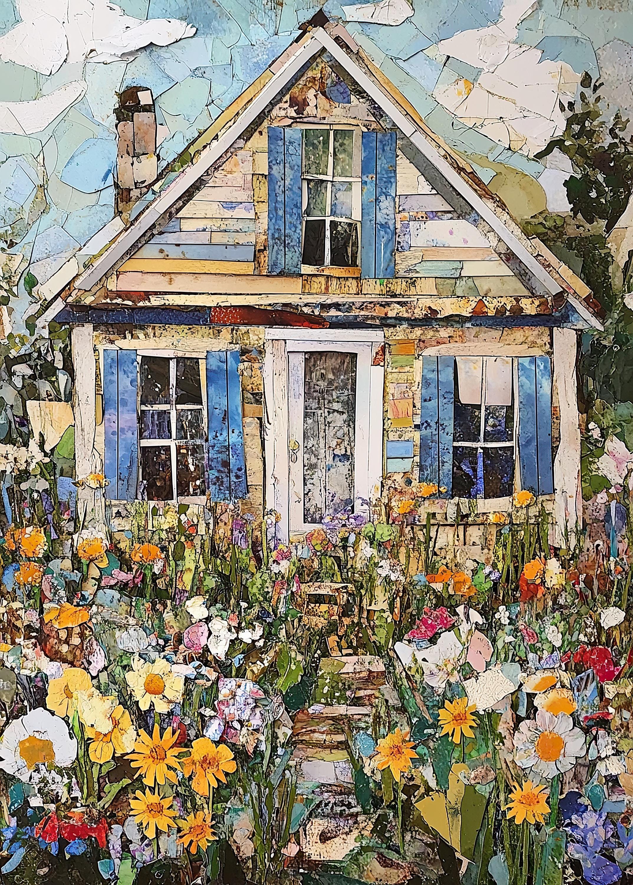 Whimsical Houses Printable Art: Mixed Media Designs (digital Download ...