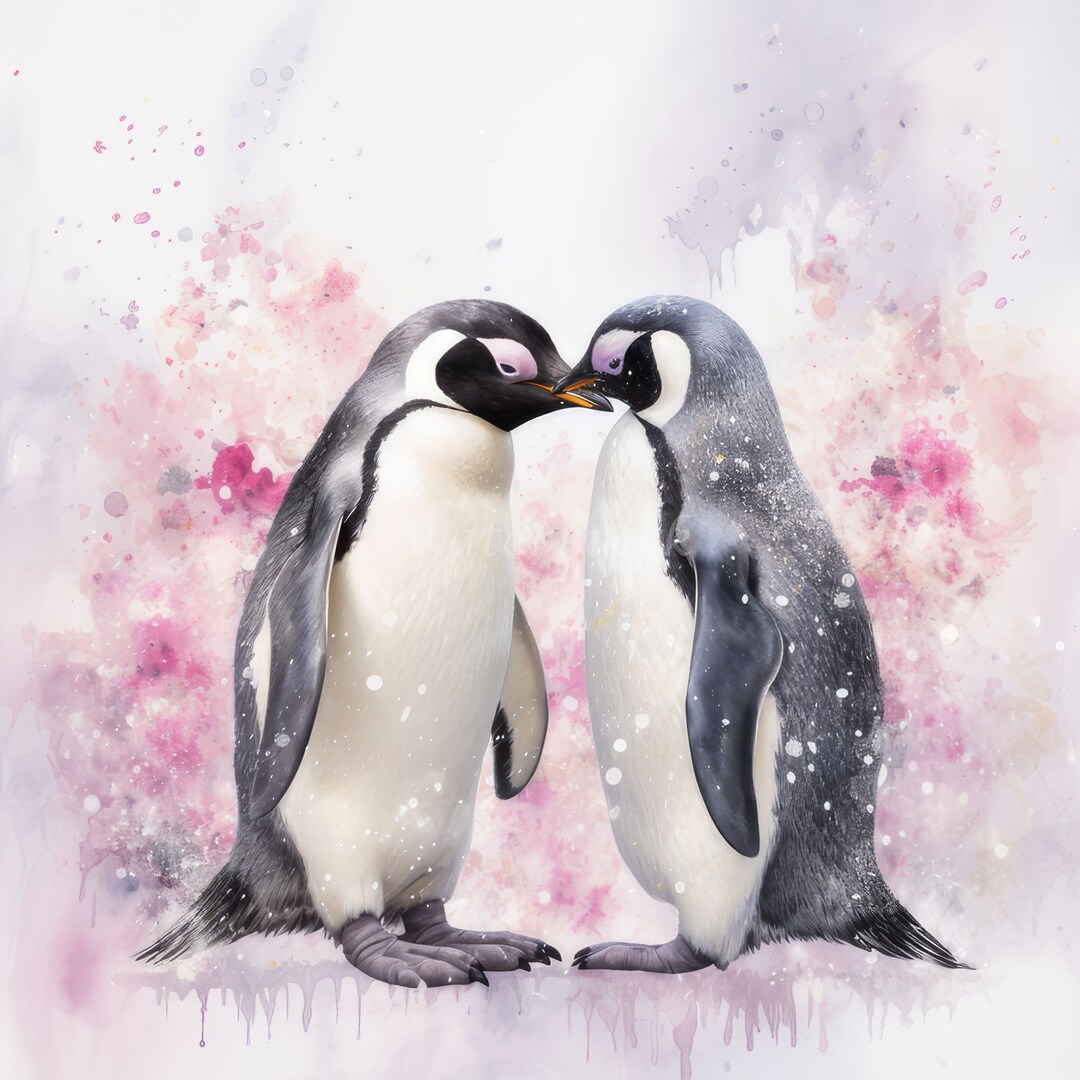 Cute Penguins Clipart, 16 High Quality Jpgs Watercolor Digital Prints ...