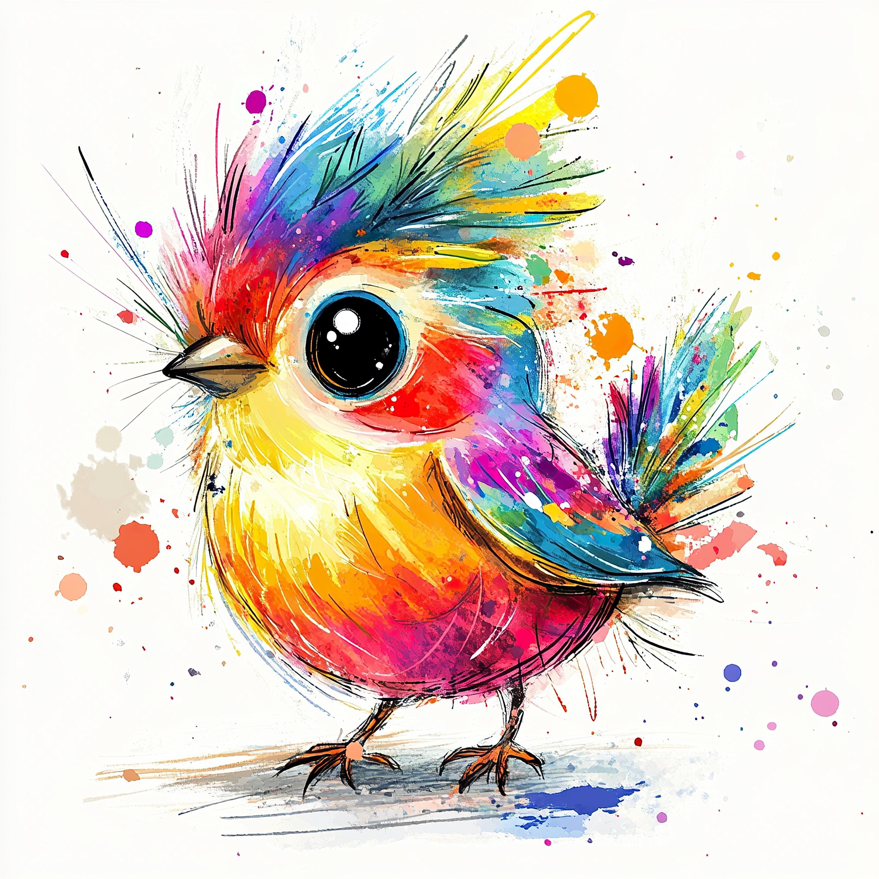 12 Cute and Whimsical Birds Clipart Jpgs, High Quality Digital Download ...