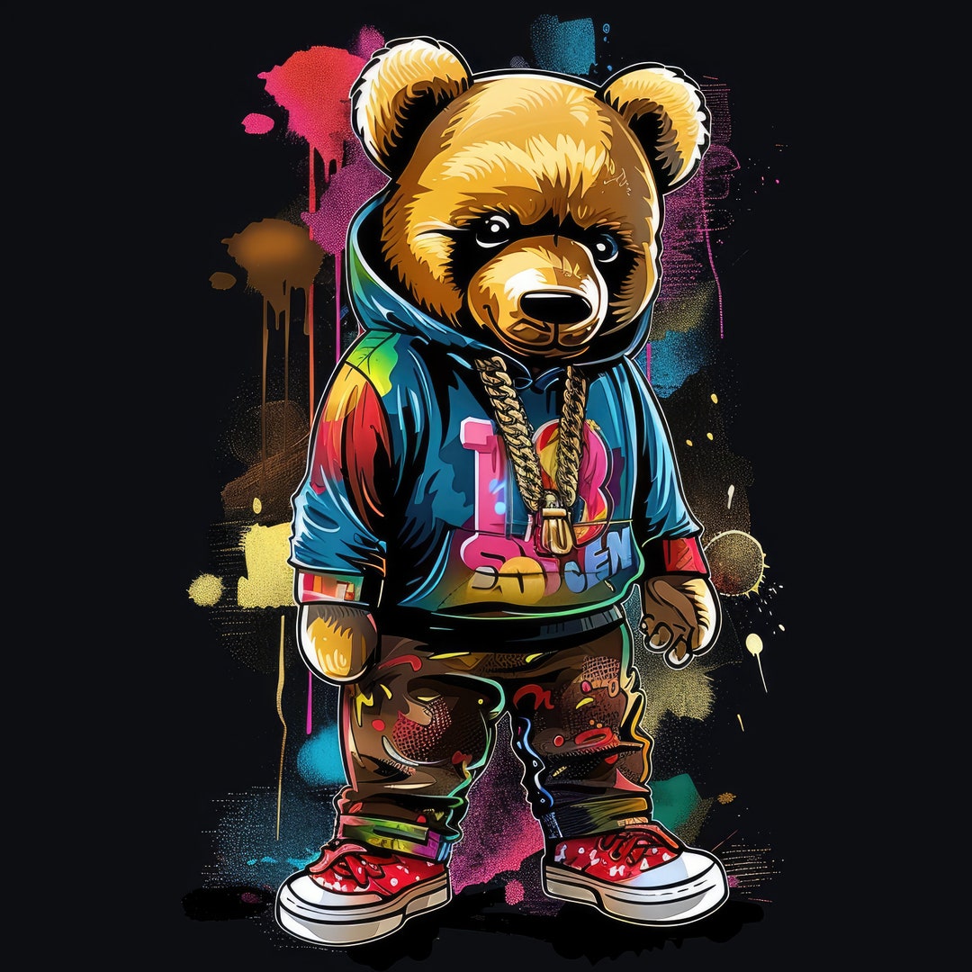 Teddy Bear PNG for Dtf Png, Png Designs for Shirt, Hiphop Png, Png for ...