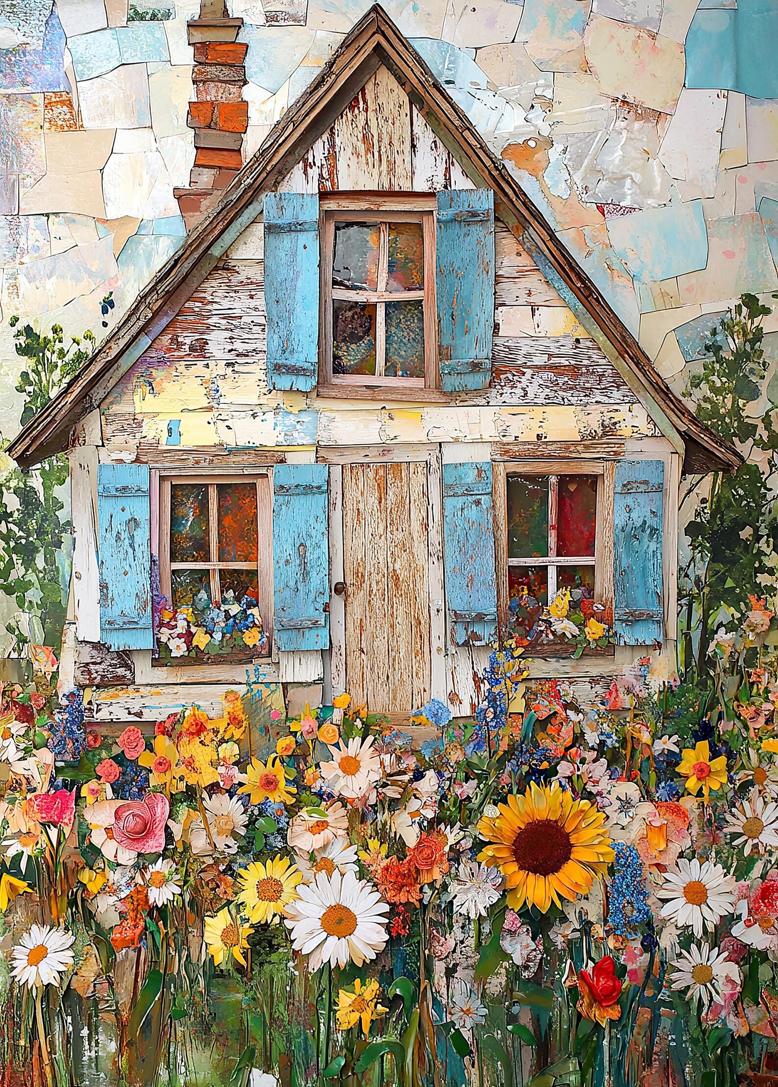 Whimsical Houses Printable Art: Mixed Media Designs (digital Download ...