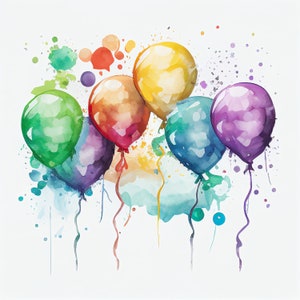Colorful Balloons Clipart 14 High Quality Images 300 DPI Digital ...