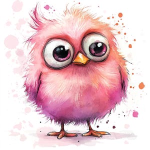 12 Cute and Whimsical Birds Clipart Jpgs, High Quality Digital Download ...