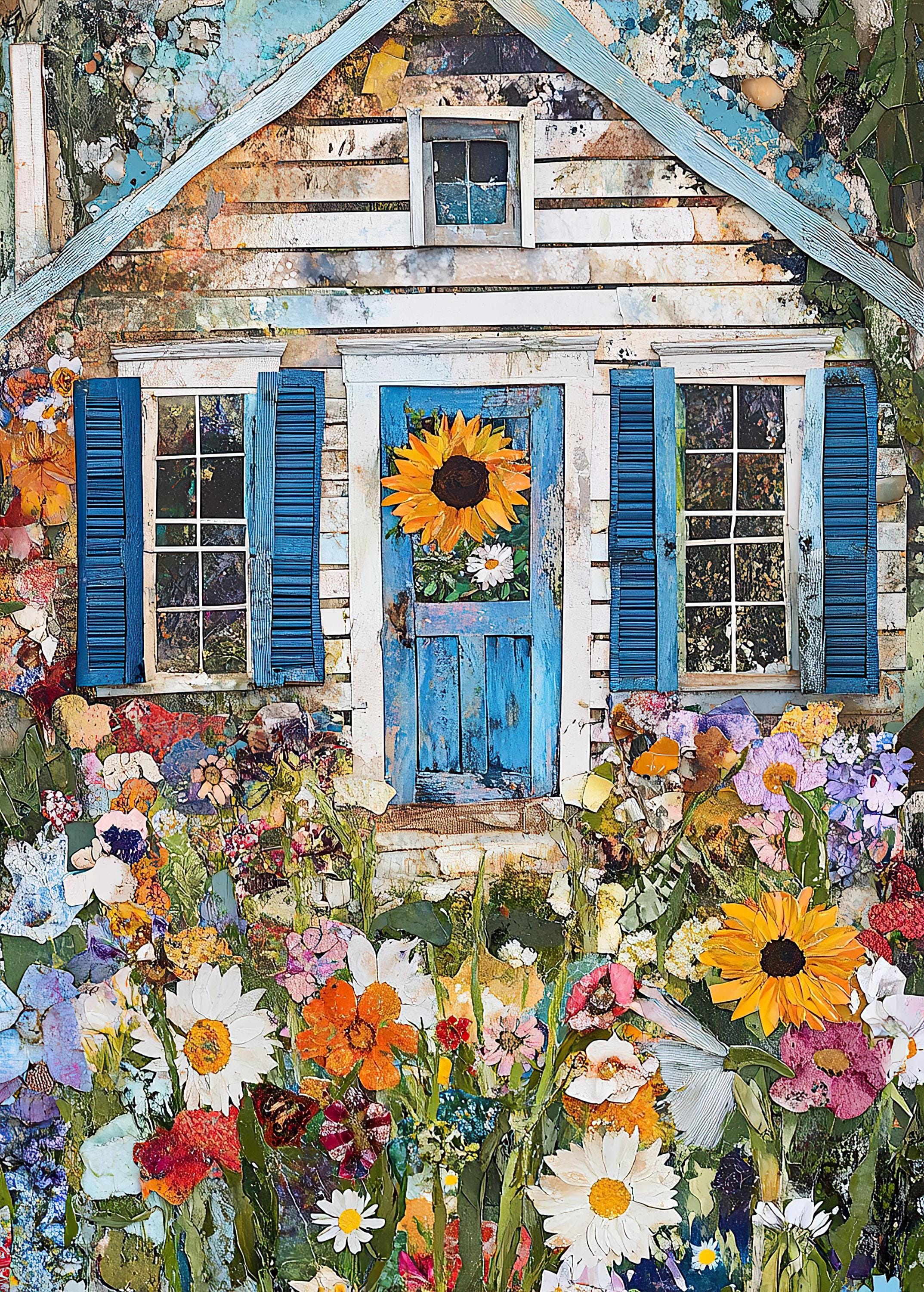 Whimsical Houses Printable Art: Mixed Media Designs (digital Download ...