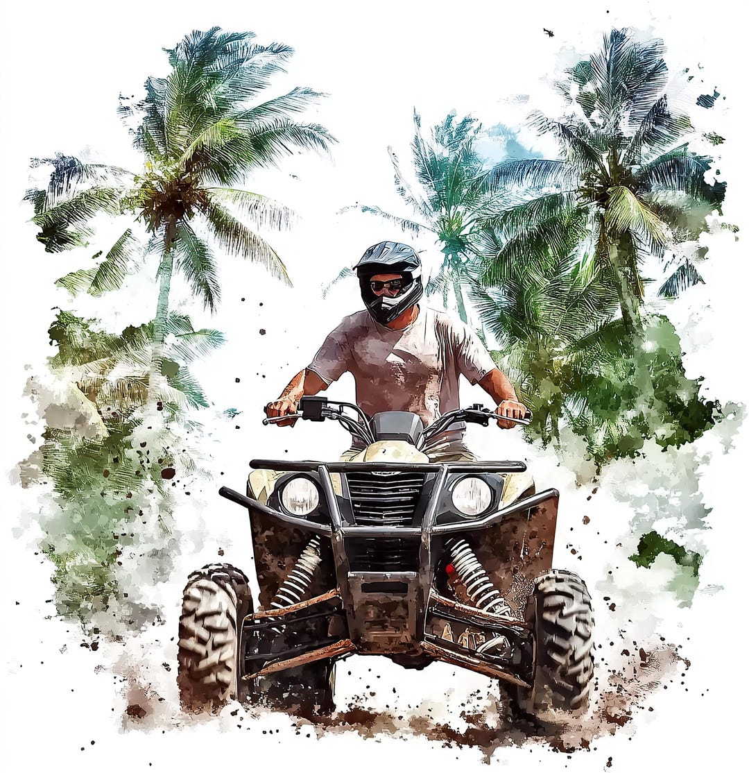 Watercolor Quad Bike Adventure Clipart Bundle 15 High-quality JPG ...