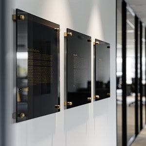 Personalized Acrylic Wall Plaque, Custom Office Sign, Corporate ...