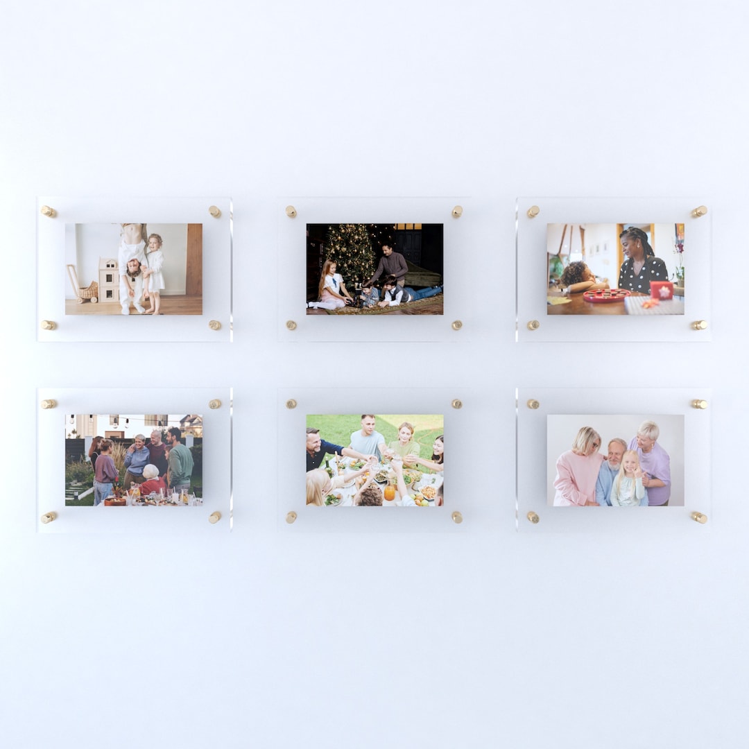 Acrylic Floating Picture Frame for Family Photo, Art, Puzzles, Diploma ...