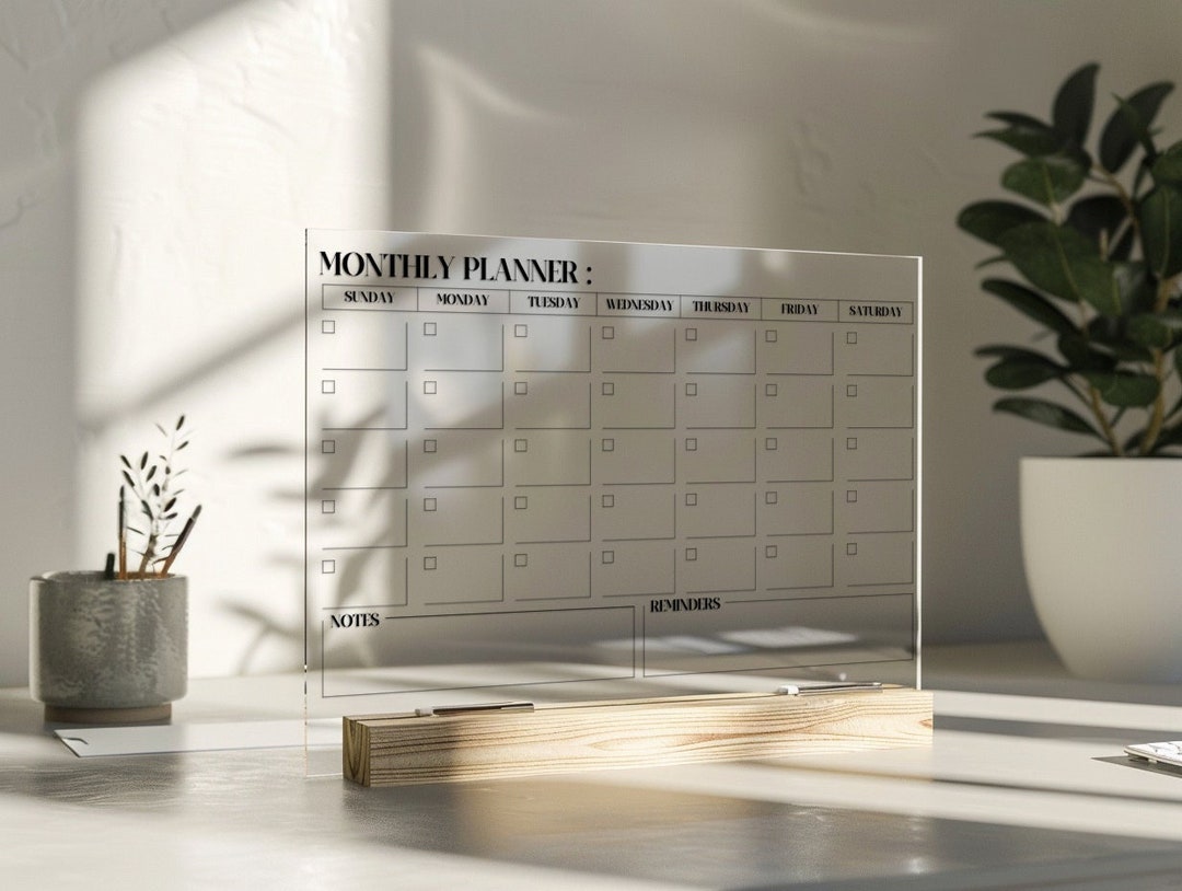 Custom Acrylic Desk Calendar 2025, Weekly Planner, Dry Erase Board - Etsy