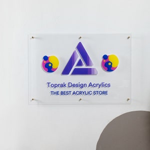 Personalized Acrylic Business Logo Sign, Custom Office Wall Decor - Etsy