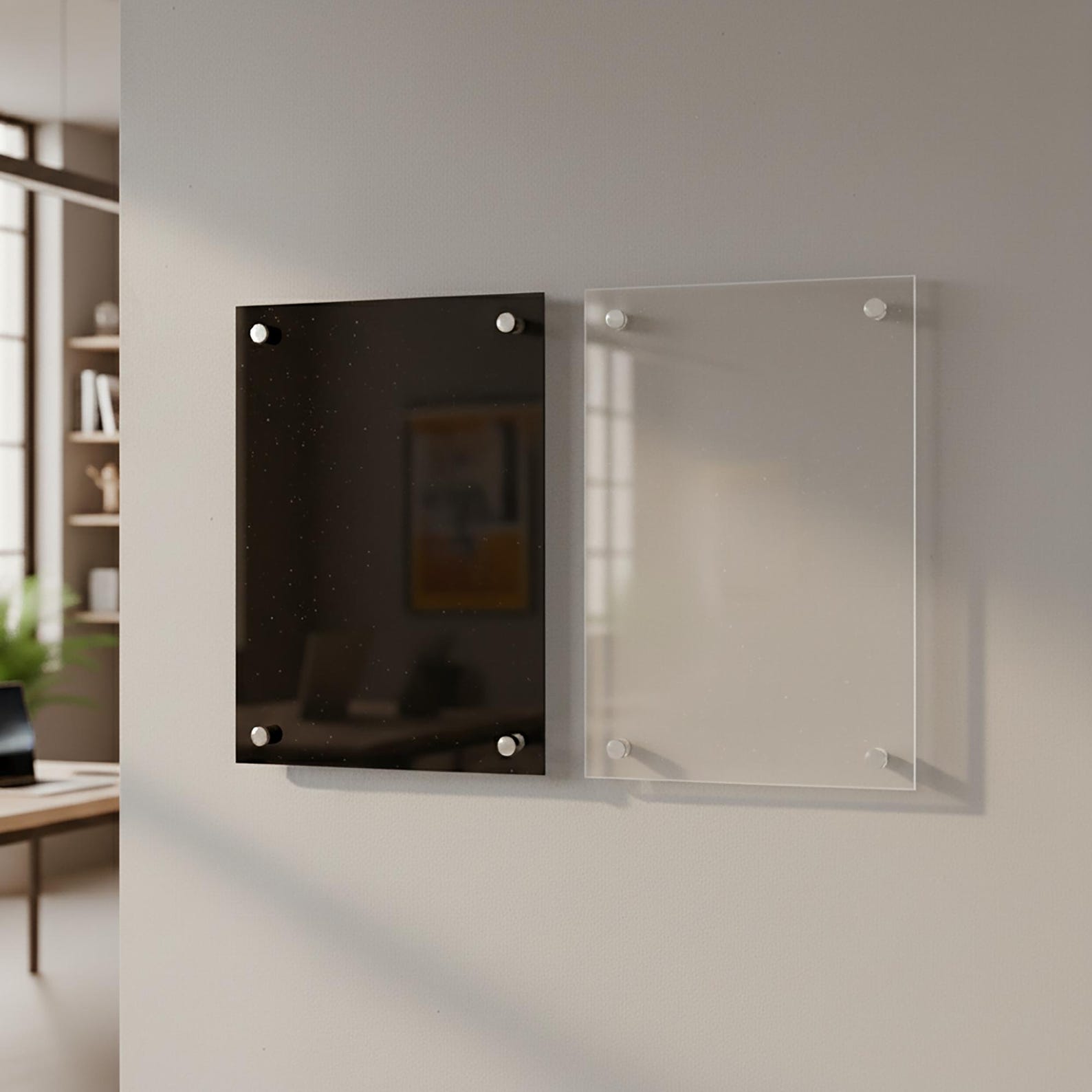 Acrylic Erasable Board Set of 2 - Smoked and Clear Acrylic - Blank ...