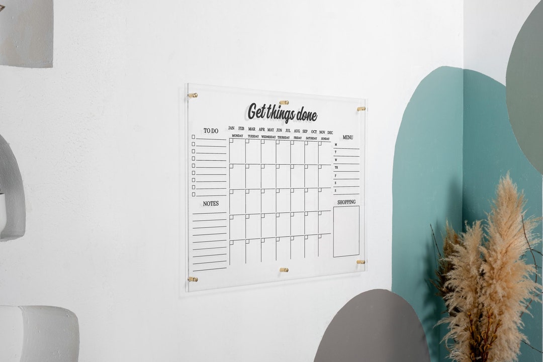 Personalized Dry Erase Board, Acrylic Monthly Calendar for Wall, Home ...