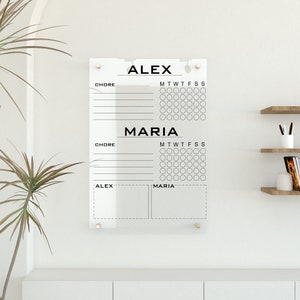 Modern Family Chore Chart for Your Home, Personalized Command Center ...