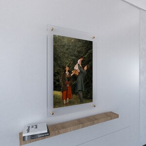 Acrylic Floating Picture Frame for Family Photo, Art, Puzzles, Diploma ...