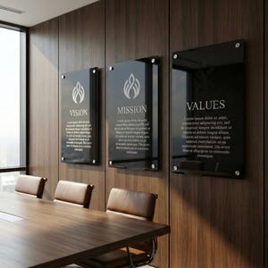 Professional Corporate Branding Signage, Branded Team Culture Sign ...