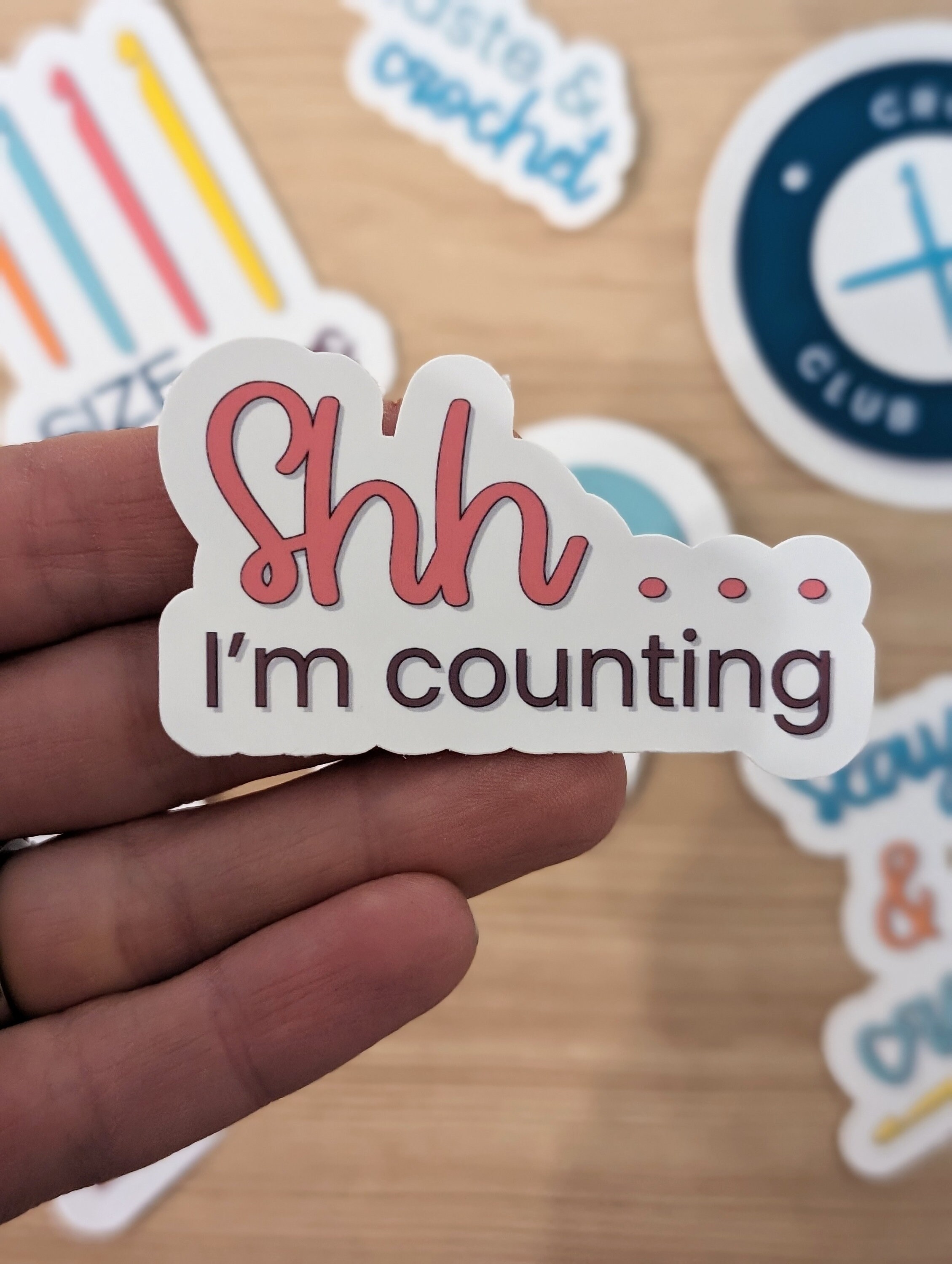 Crochet Lover Stickers, Crochet Sticker Pack, One More Row, Shh I'm ...