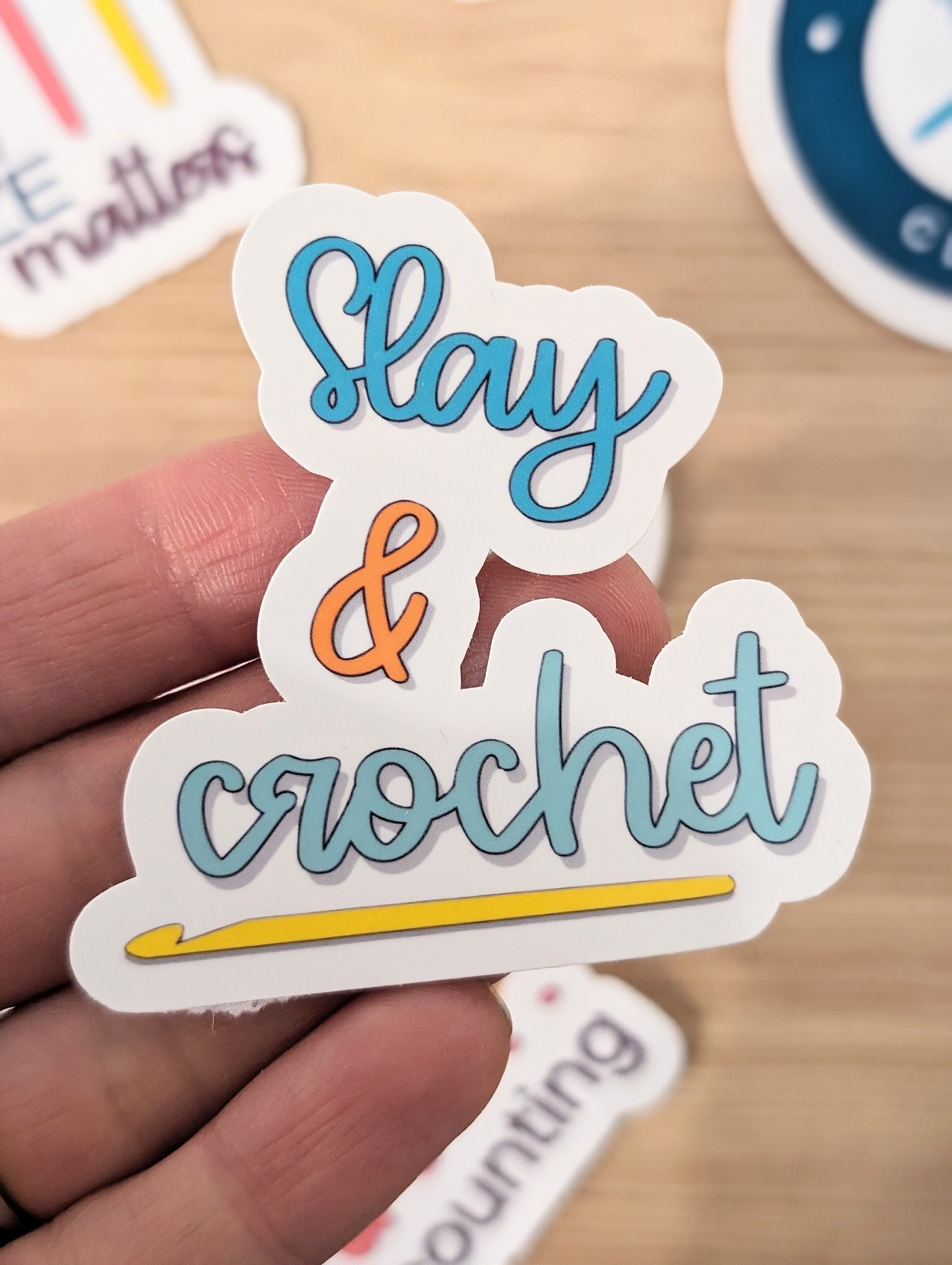 Crochet Lover Stickers, Crochet Sticker Pack, One More Row, Shh I'm ...