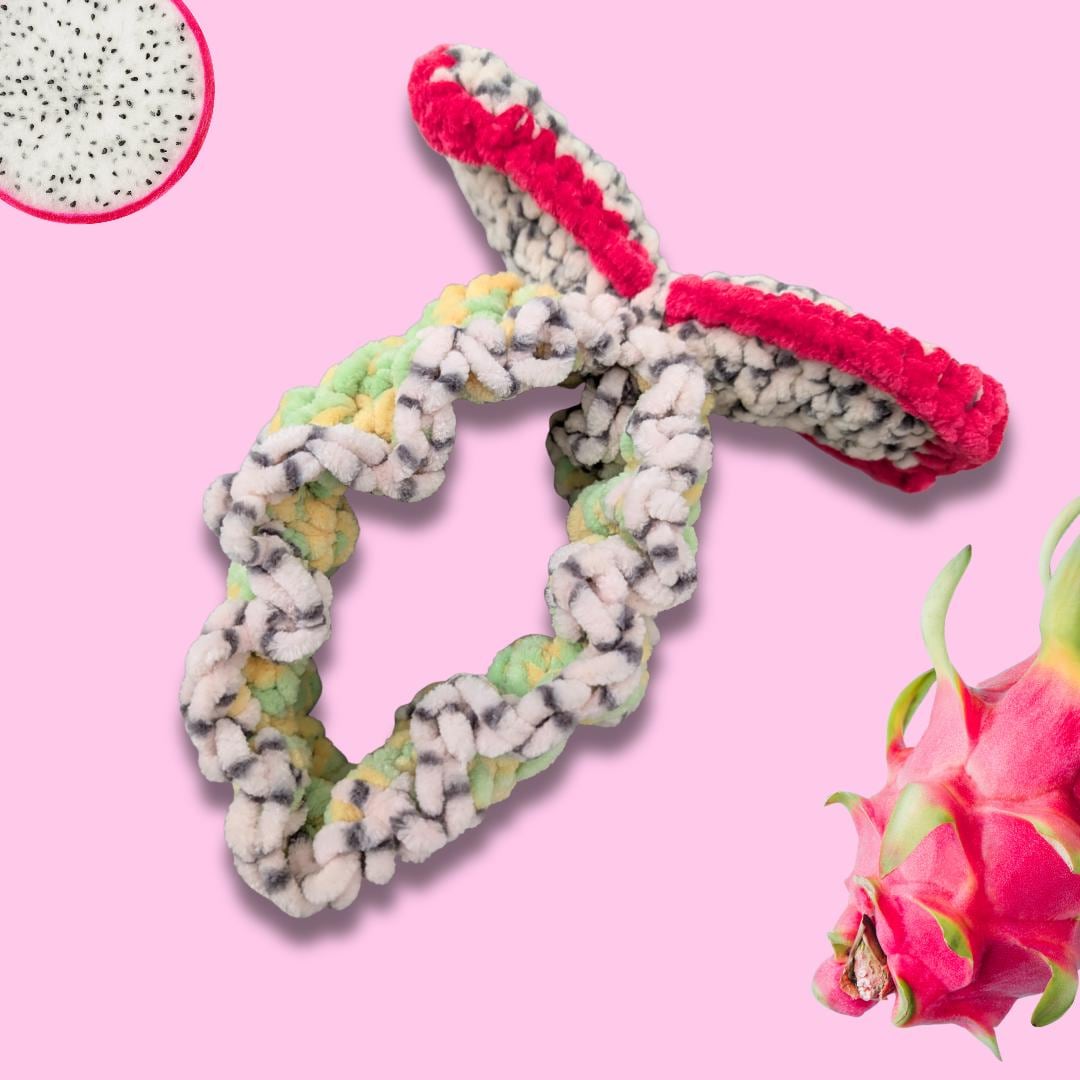 Dragon Fruit Spa Headband, Crochet Fruit Hair Wrap, Soft Skincare ...