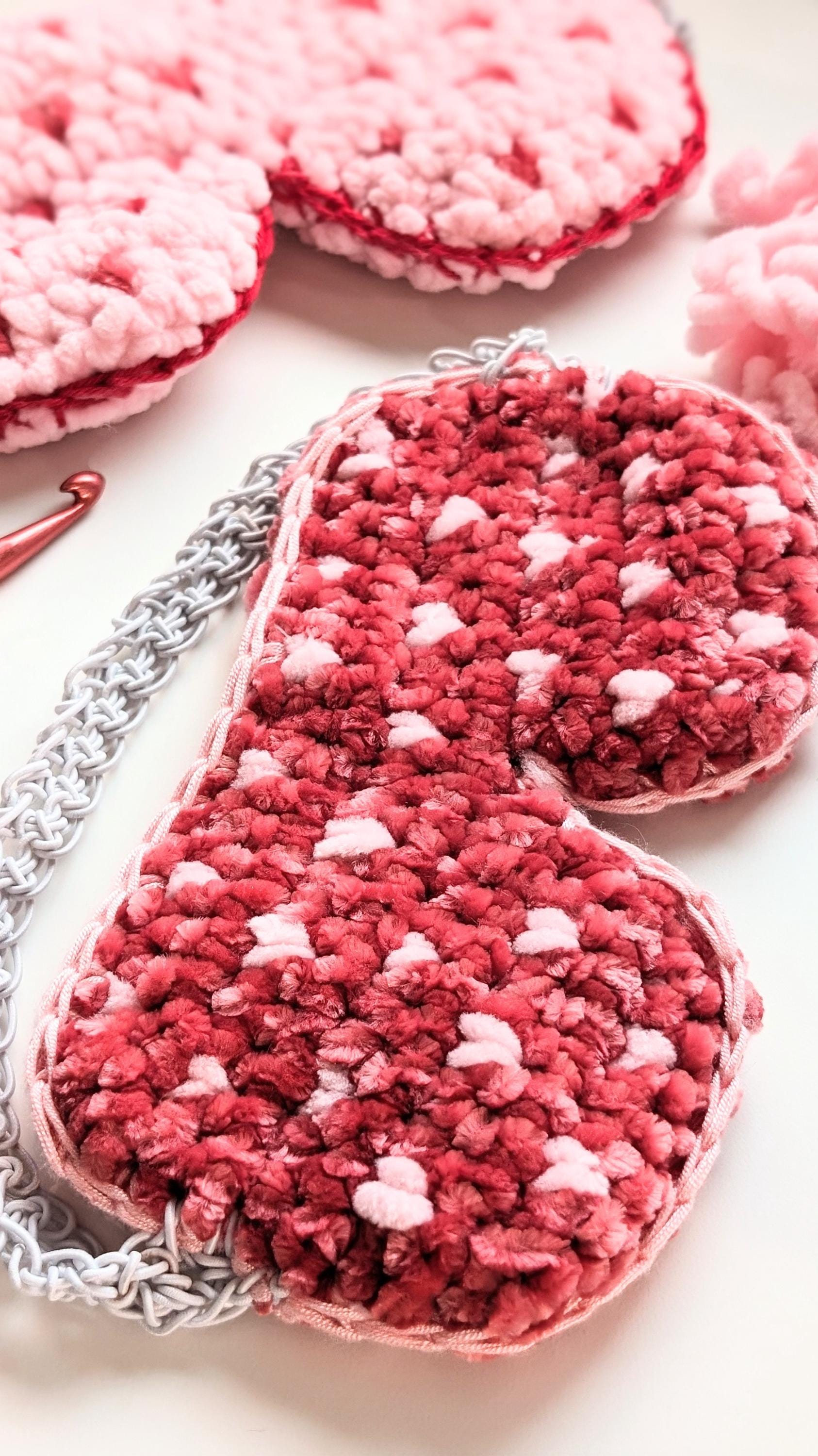 Crochet Pattern - Eye / Sleep Mask With Hearts - I Heart Sleep Mask ...