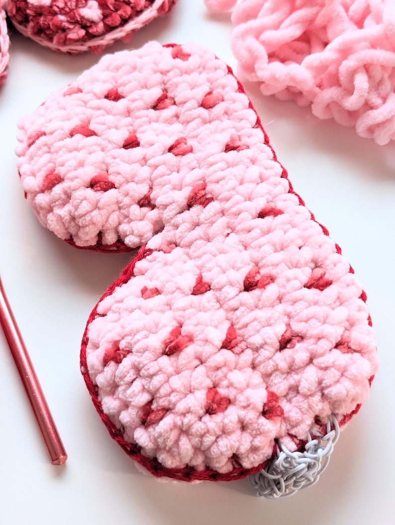 Crochet Pattern - Eye / Sleep Mask With Hearts - I Heart Sleep Mask ...