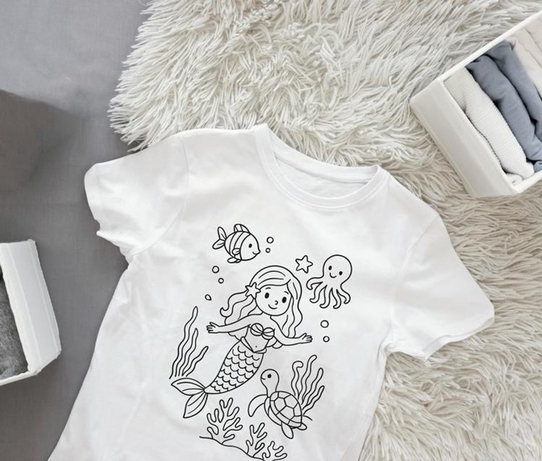 Mermaid Iron-on Motif for Coloring | Fun DIY Iron-on Image | Iron-on ...