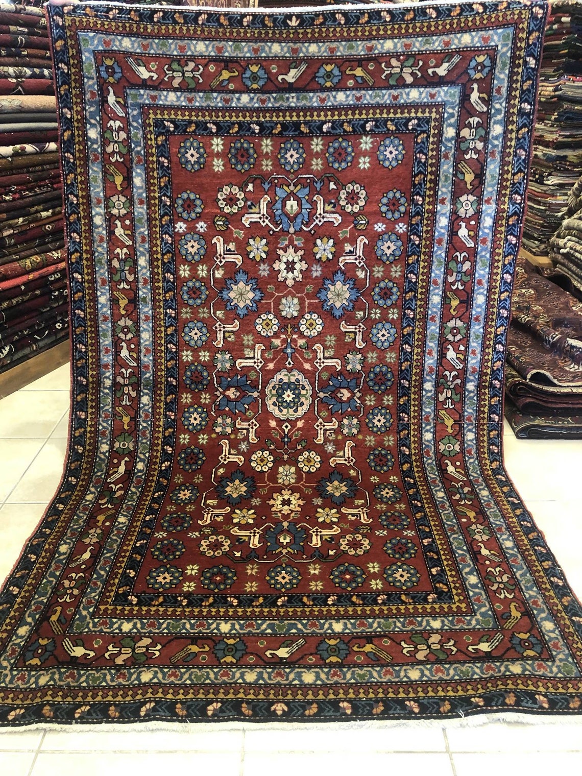 Large Persian Rugbright Persian Carpet Red Oriental Rug - Etsy