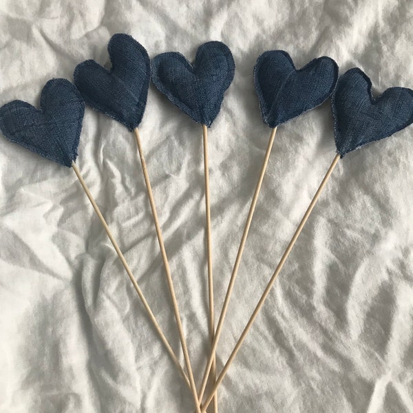 Denim Stuffed Hearts - Etsy