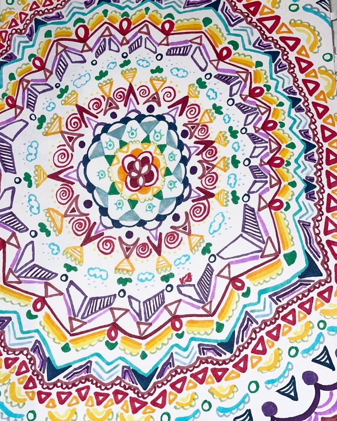 Rainbow Zentangle - Etsy