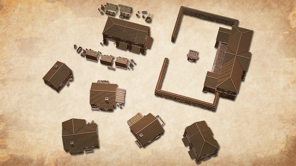 Byzantine Village Buildings Market Props Houses Trading Post for ...