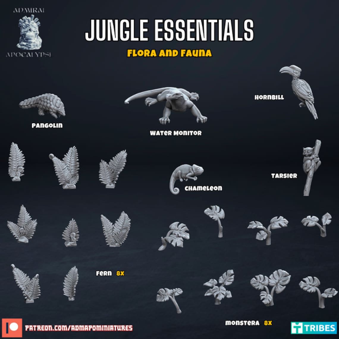 Jungle Plants Animals Scatter & Basing Bits for Wargaming Aztec ...