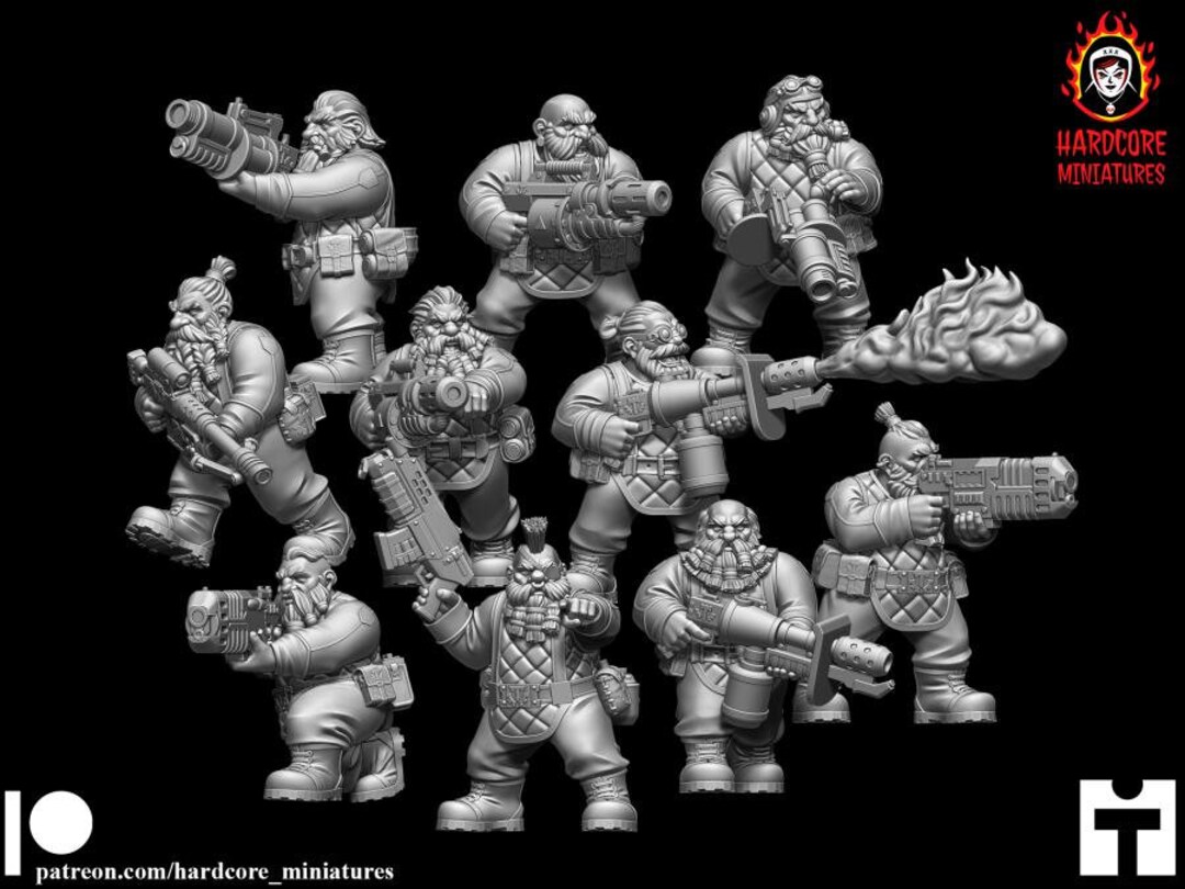 Space Dwarf Special Weapons Squad by Hardcore Miniatures for Sci-fi ...