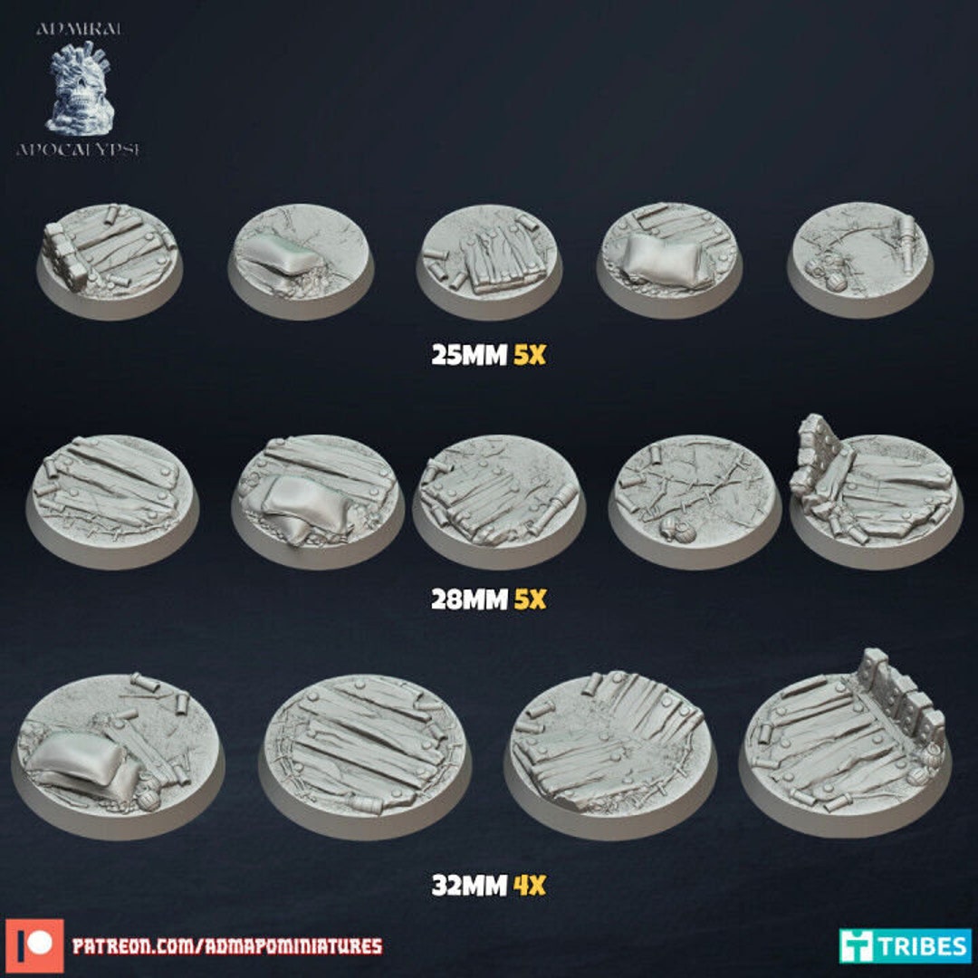 Trench Warfare Wargaming Bases: Scenic Resin Terrain - 28/32mm Scale - Etsy
