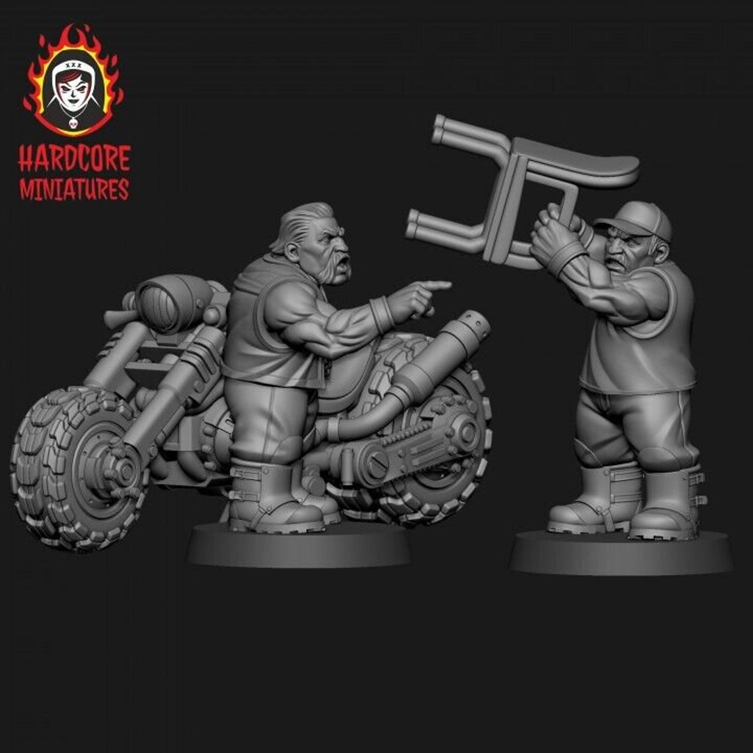 Dwarf Biker Meme Miniatures for Sci-fi Wargaming by Hardcore Miniatures ...
