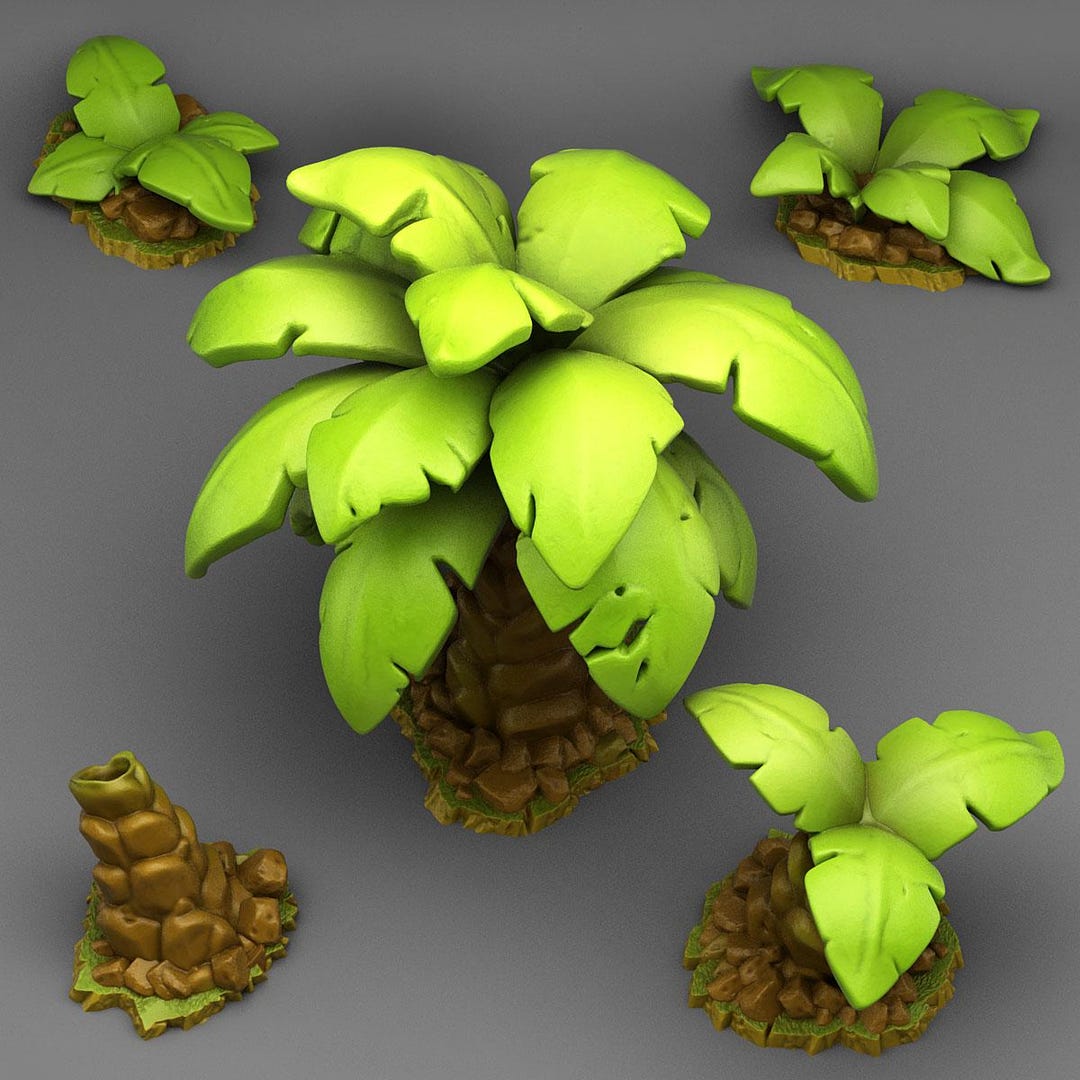 Jungle Palm Trees Scatter Terrain Objective Markers Dnd Wargaming ...