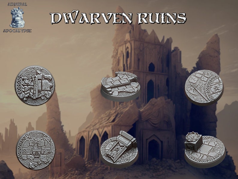 Dwarven Bases for Wargaming 25mm 28mm 32mm 40mm 50mm 60mm 100mm - Dwarf ...