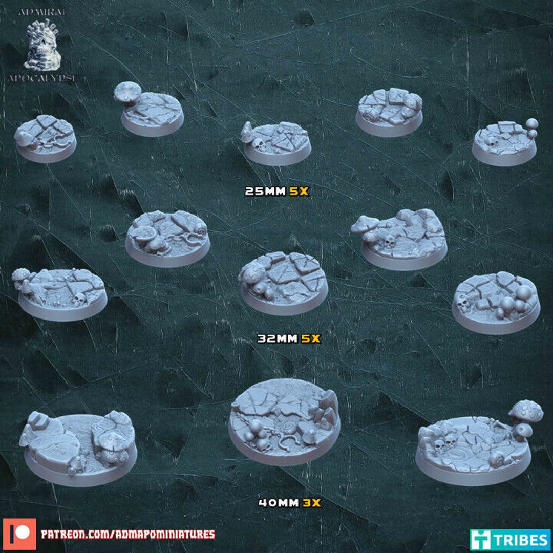 Mushroom Swamp Themed Scenic Bases for Wargaming Warhammer 40k Basing ...