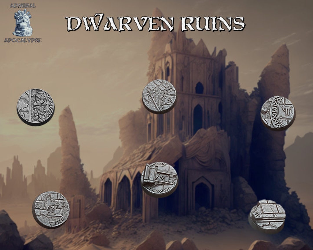 Dwarven Bases for Wargaming 25mm 28mm 32mm 40mm 50mm 60mm 100mm - Dwarf ...