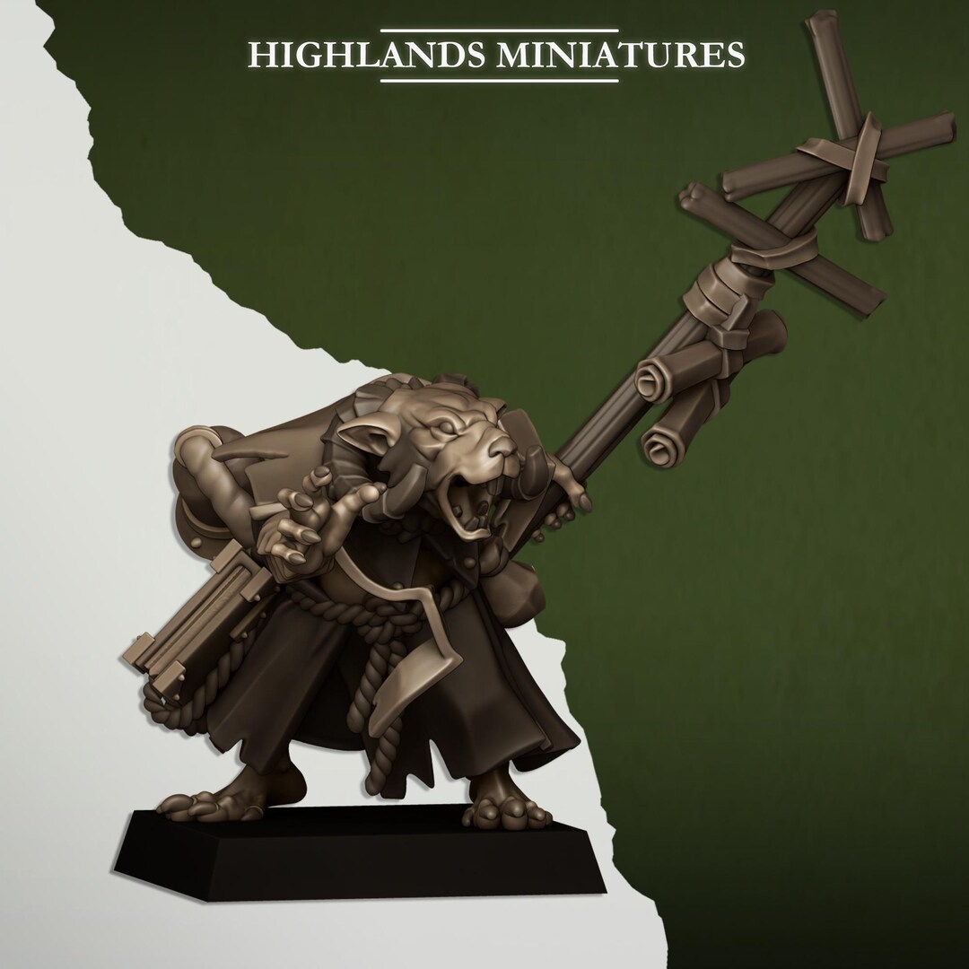Sewer Rats Vermin Warlock for Fantasy Wargaming by Highland Miniatures ...